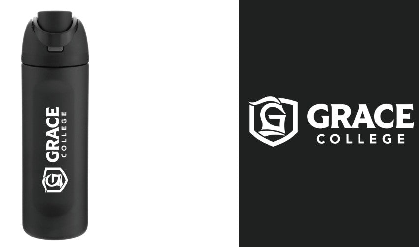 Grace College Owala Water Bottle, Black – Grace College Campus Store