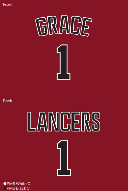 Youth Grace Lancers Basketball Jersey, Red – Grace College Campus Store